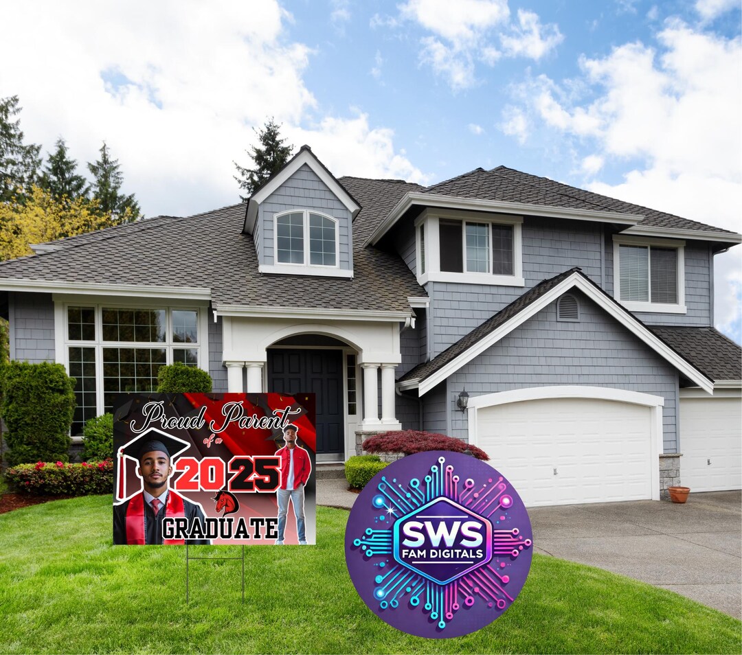Red Graduation Yard Sign Editable Canva Template - Etsy