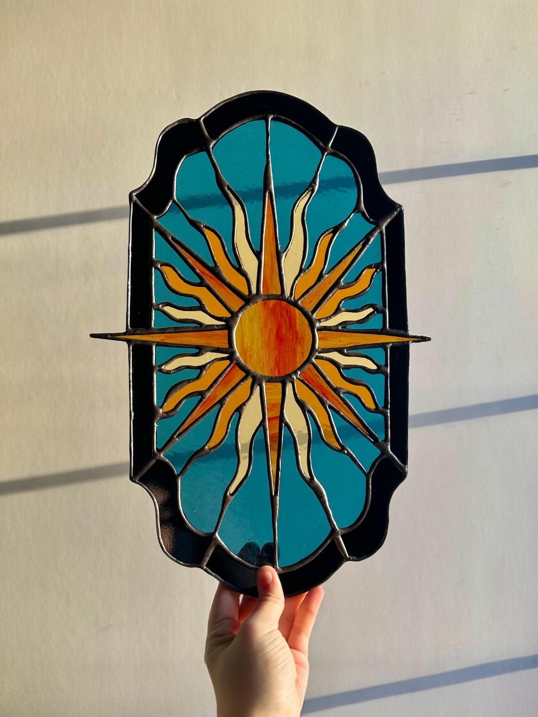 Stained Glass Sun Panel Suncatcher Window | the Sun and Moon Art ...