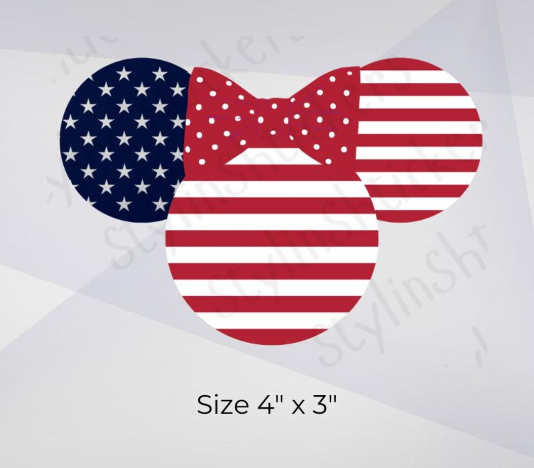 Minnie Mouse USA Flag | Printable Sticker | Digital Download | Decal ...