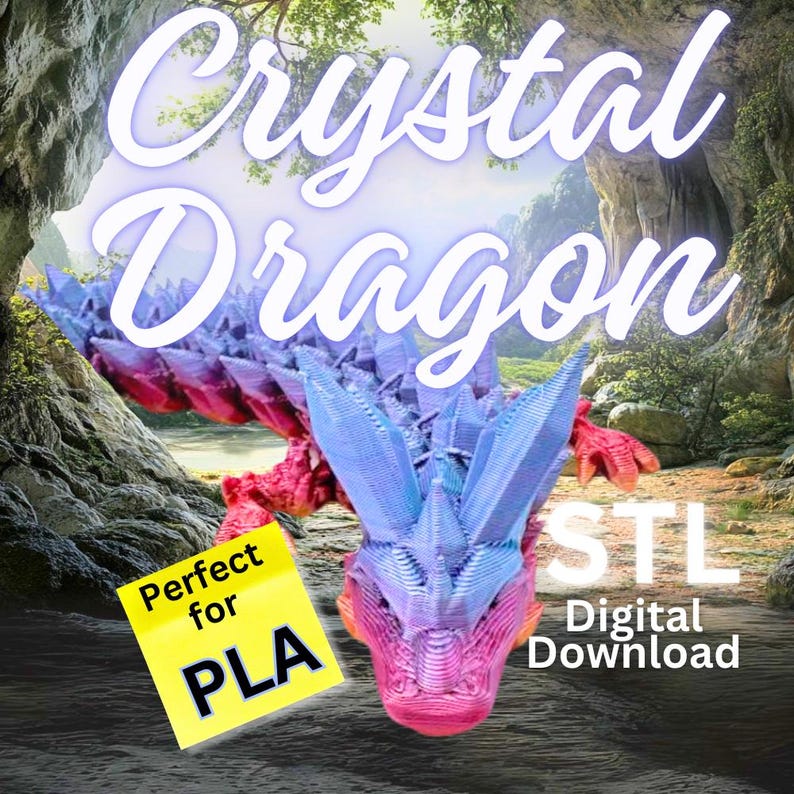 Crystal Dragon , Easy to Print – .STL File - Etsy Australia