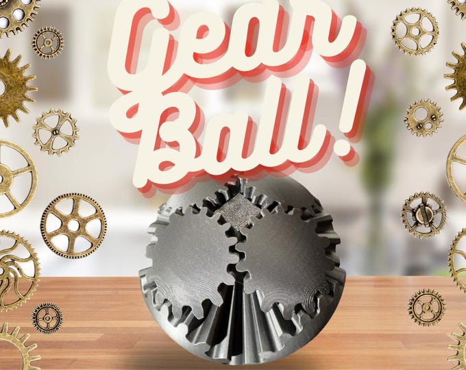 3D Printed Amazing Gift the Giant Fidget Gear Ball Perfect Fidget Gear ...