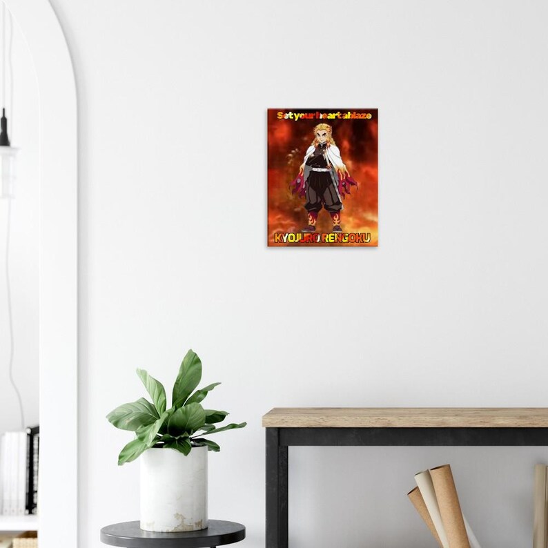 KYOJURO RENGOKU Portrait Canvas Print Motivational Demon Slayer Artwork ...