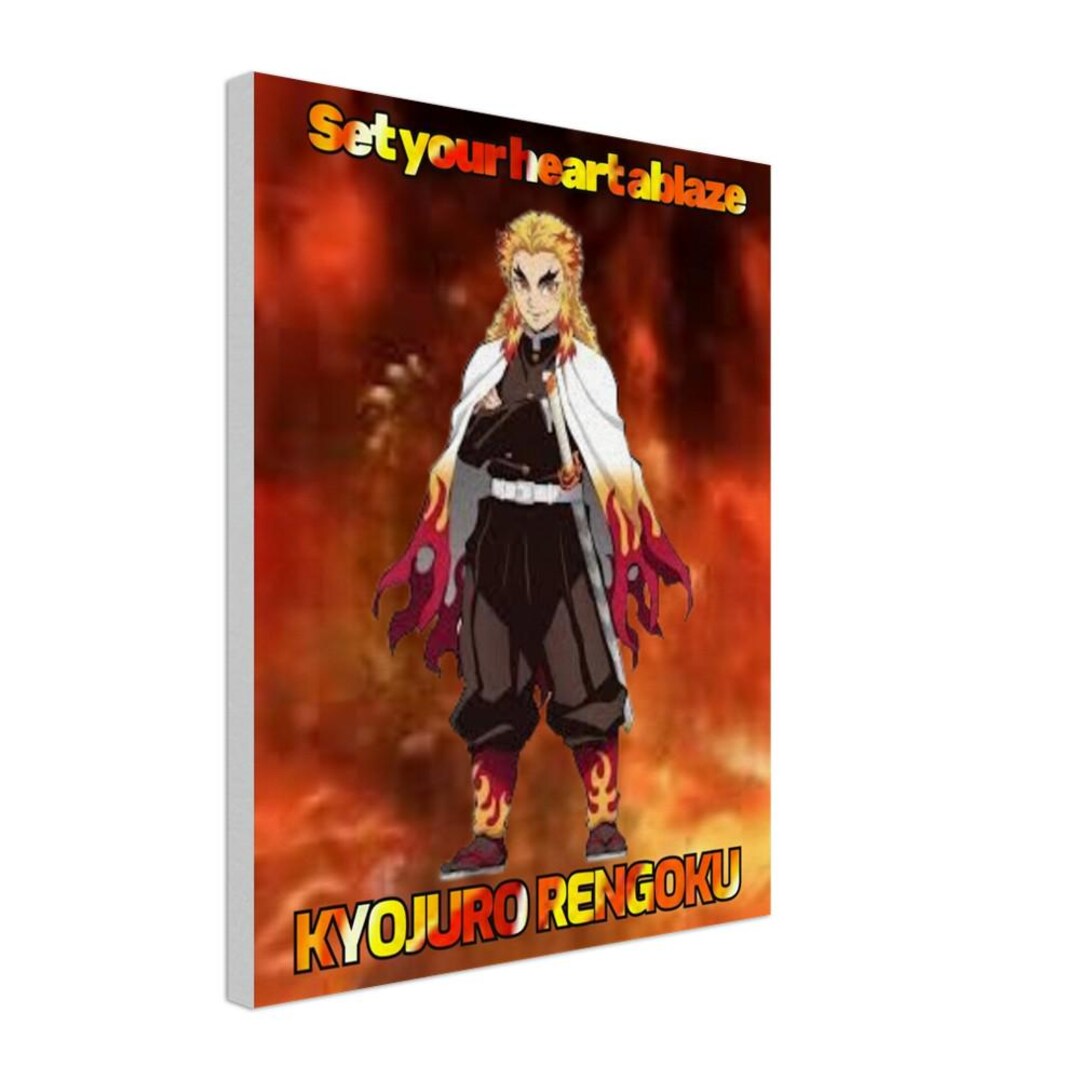 KYOJURO RENGOKU Portrait Canvas Print Motivational Demon Slayer Artwork ...