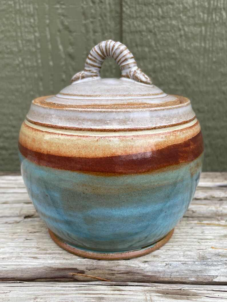 Jar Handmade Pottery With Lid Jar for Tea Lover Gift for Her Jar ...