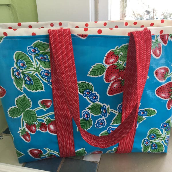 Oilcloth Tote Bag - Etsy