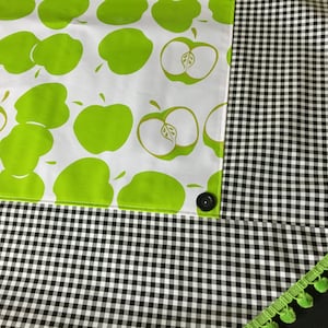 An Apple for the Teacher---green Apple and Black Gingham Oilcloth ...