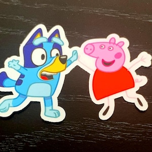 Bluey and Peppa High Five 2.5" Sticker - Etsy