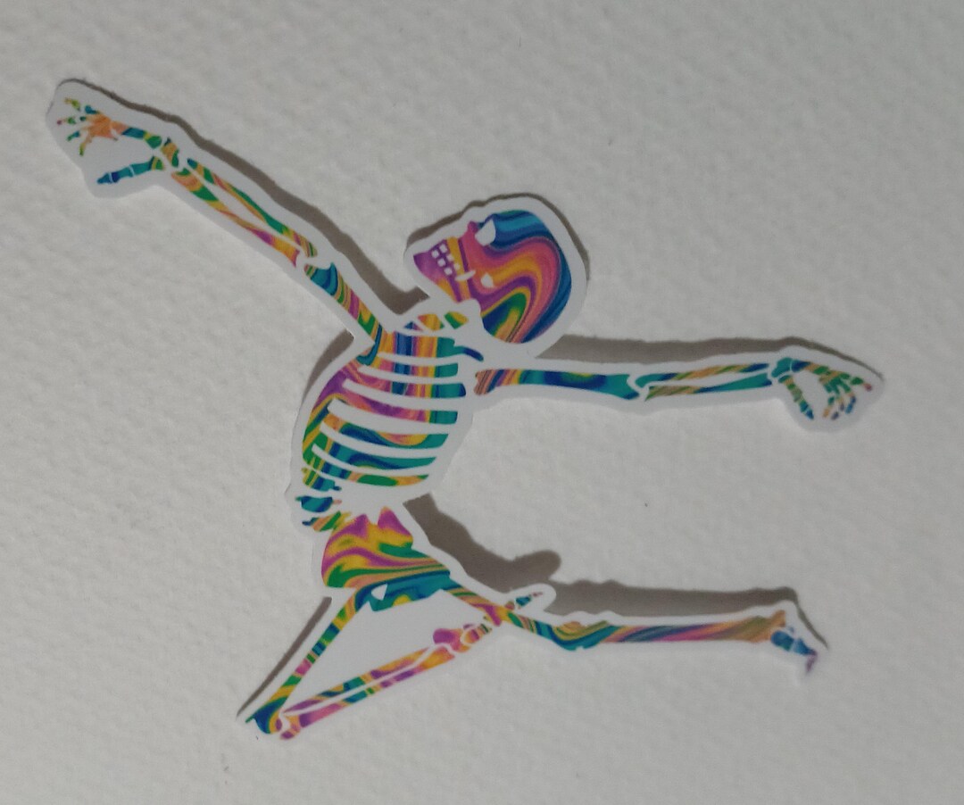 Dancing Skeleton Sticker - Etsy