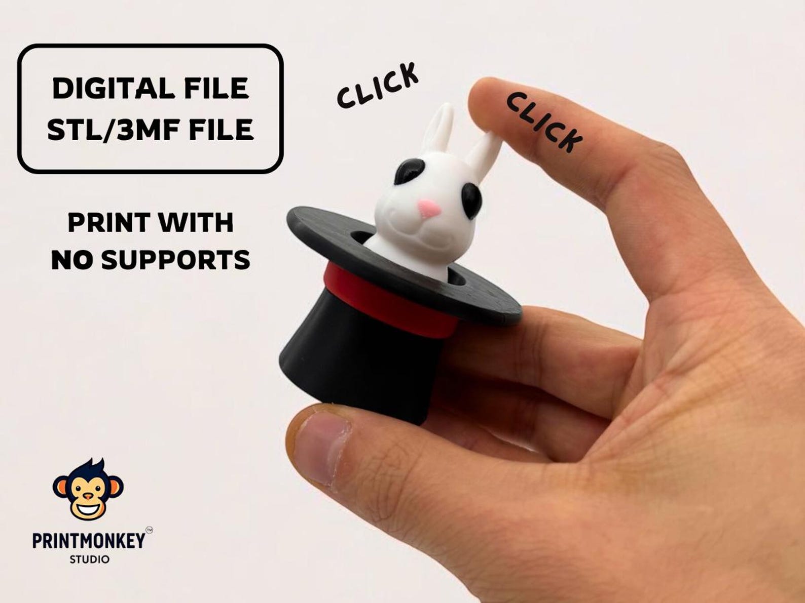 Fidget Clicker Magician's Pet | STL File for 3D Printing | STL Print ...