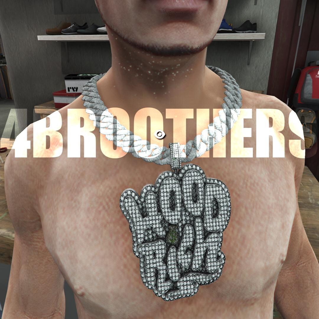 Fivem Ready Hoodrich Chain Bling, Hiphop Diamond Chain for Your Server ...