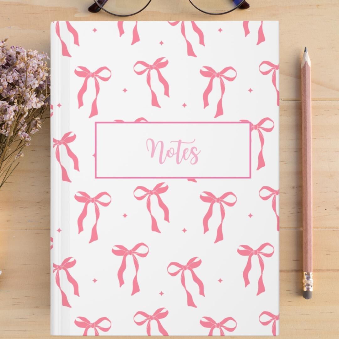 Pink Coquette Bow Journal Bow Notebook Girly Journal Coquette Bow ...