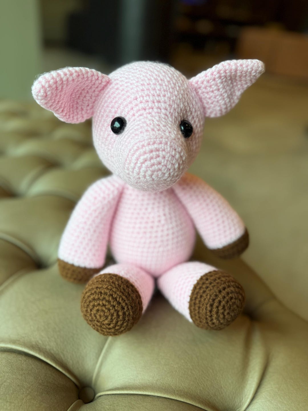 Crochet Pig Stuffed Animal - Pink Amigurumi Pig - Plush Piglet Toy ...