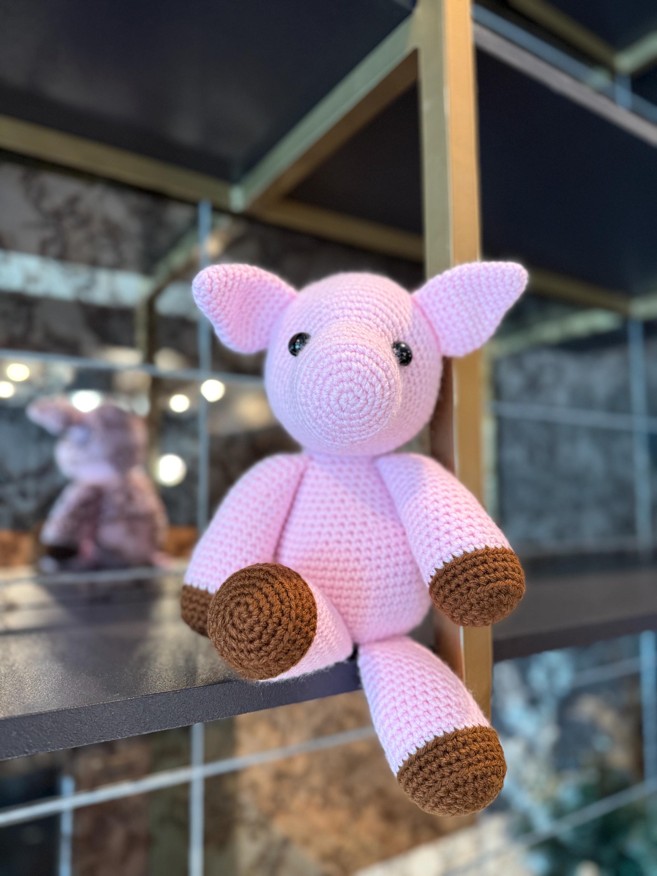 Crochet Pig Stuffed Animal - Pink Amigurumi Pig - Plush Piglet Toy ...