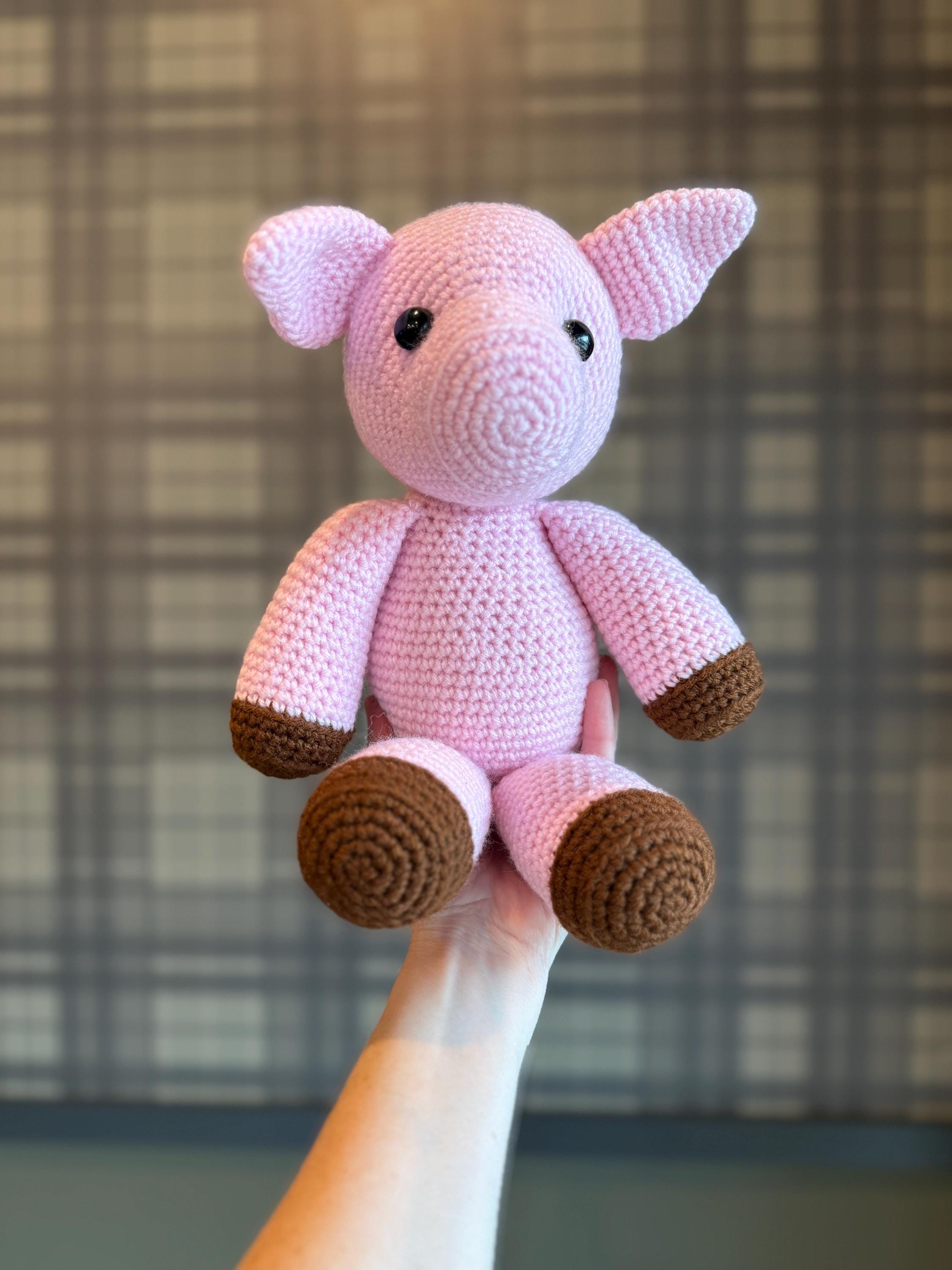 Crochet Pig Stuffed Animal - Pink Amigurumi Pig - Plush Piglet Toy ...