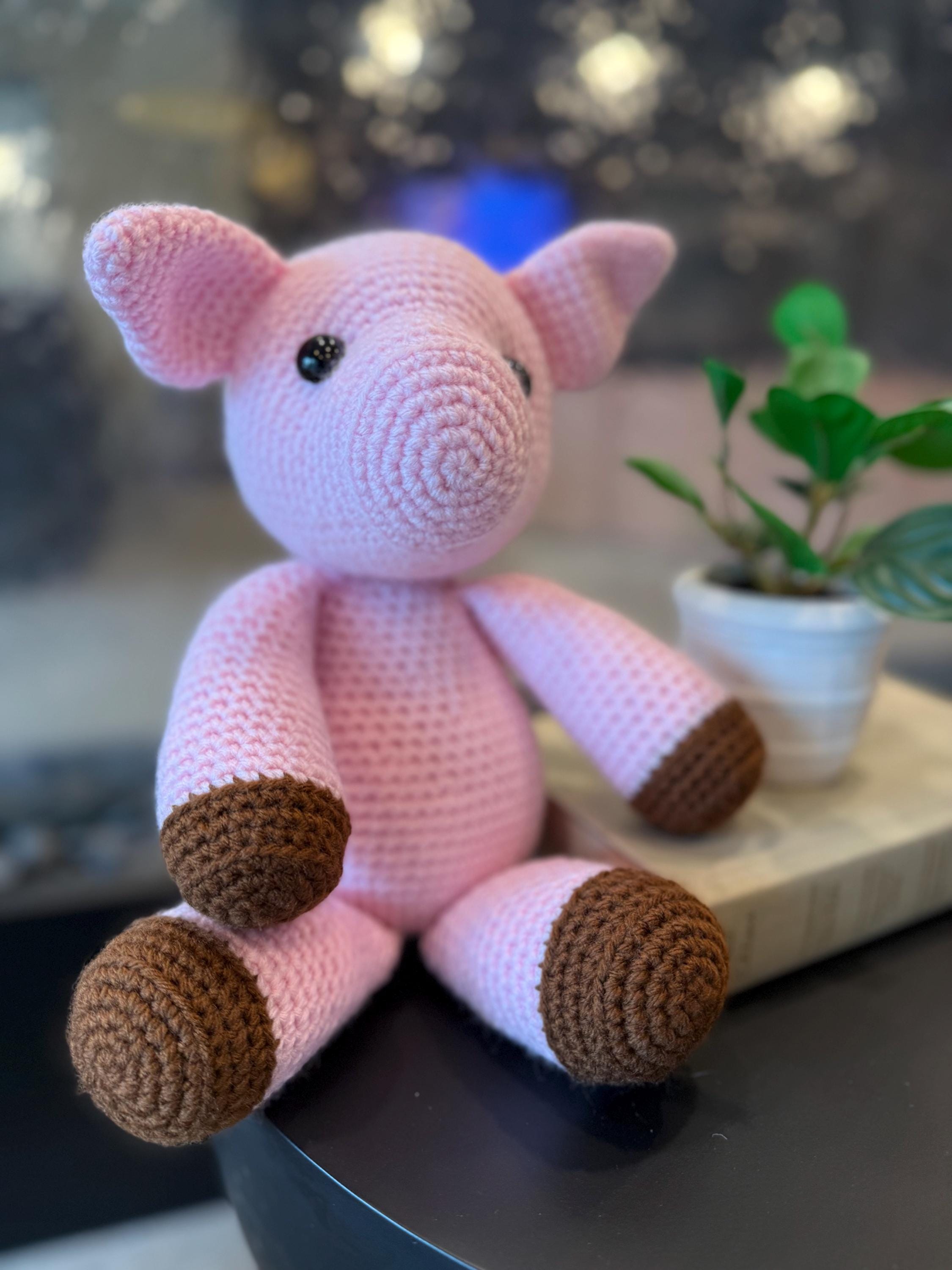 Crochet Pig Stuffed Animal - Pink Amigurumi Pig - Plush Piglet Toy ...