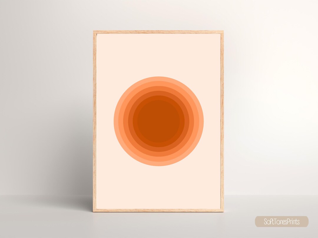 Orange Zen Geometric Circle Japanese Art, Japandi Orange Aura Poster ...