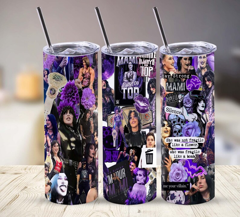 Rhea Ripley Tumbler 20 Oz Skinny Stitch Tumbler Sublimation Designs ...
