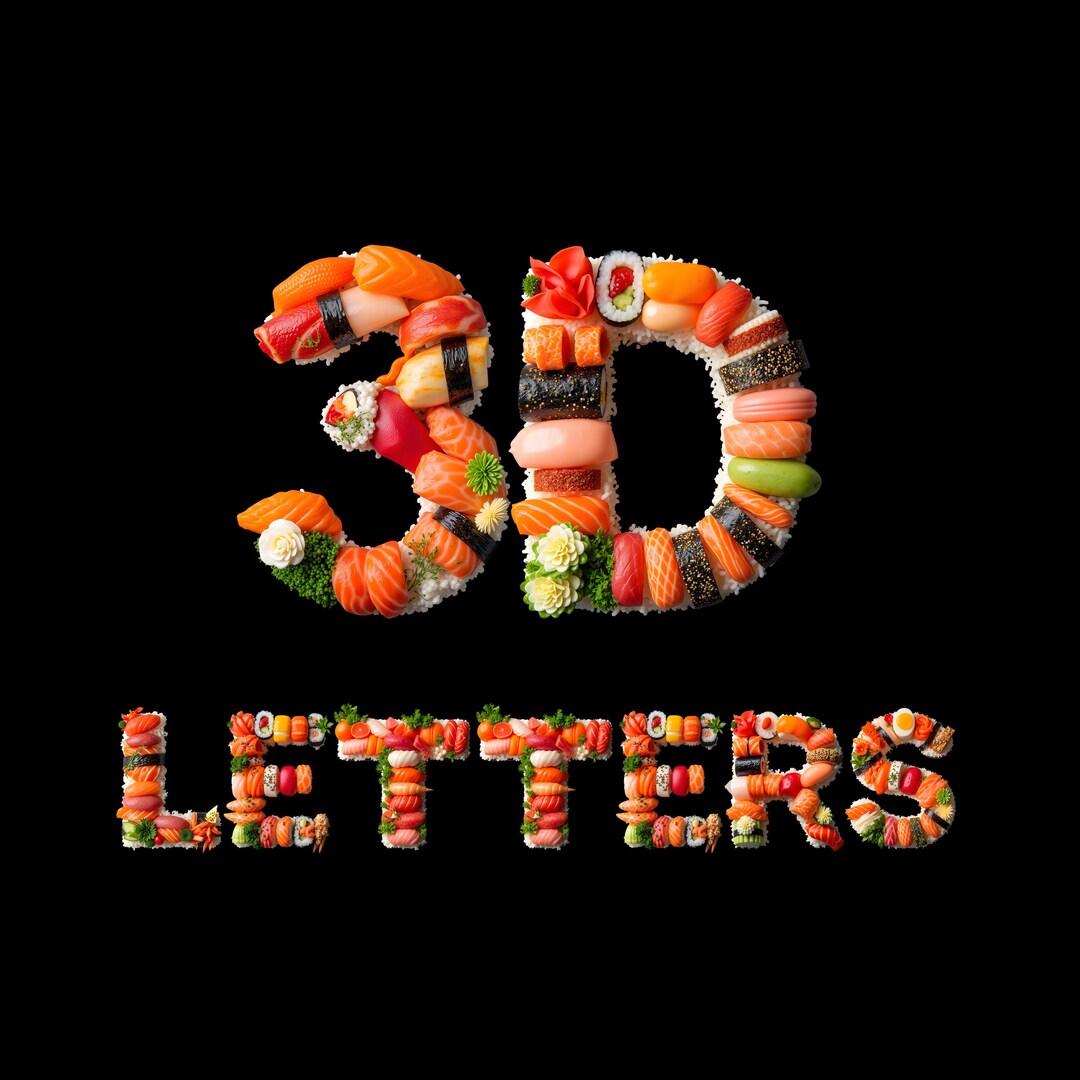 Sushi Alphabet PNG Clipart Bundle, Letters & Numbers - Etsy