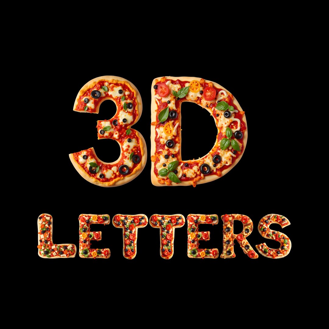 Pizza Alphabet PNG Clipart Bundle, Letters & Numbers - Etsy