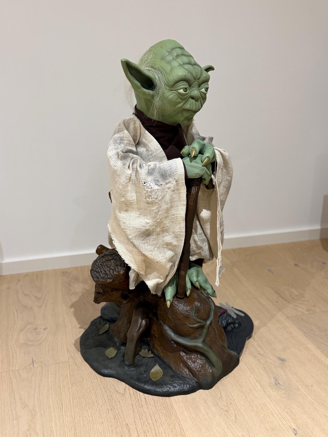 Star Wars Master Yoda Figure 1:1 Lifesize Unique Dagobah Base Handmade ...