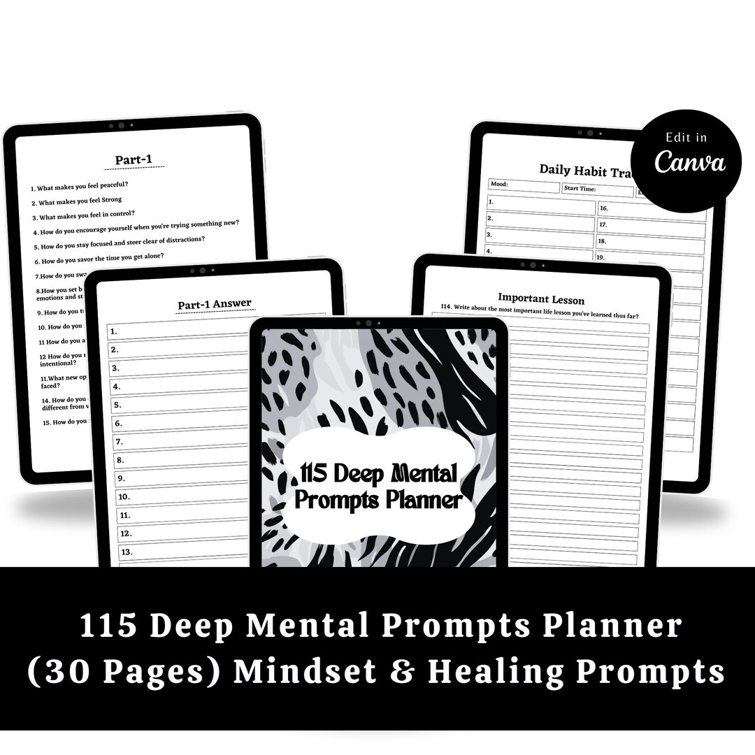 Mental Health Journal | 115 Prompts for Self-reflection & Healing ...