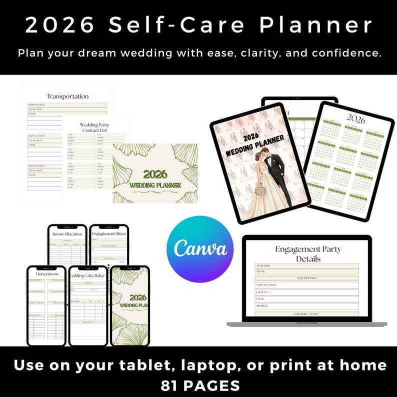 2026 Wedding Planner | Plan Your Dream Wedding With | Printable Planner ...