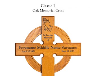 Oak Memorial Cross - Etsy UK