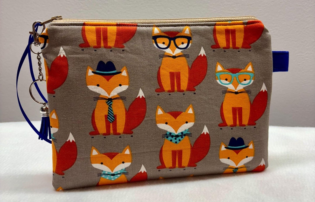 Fox Pouch: Bright Color Zipper Bag - Etsy