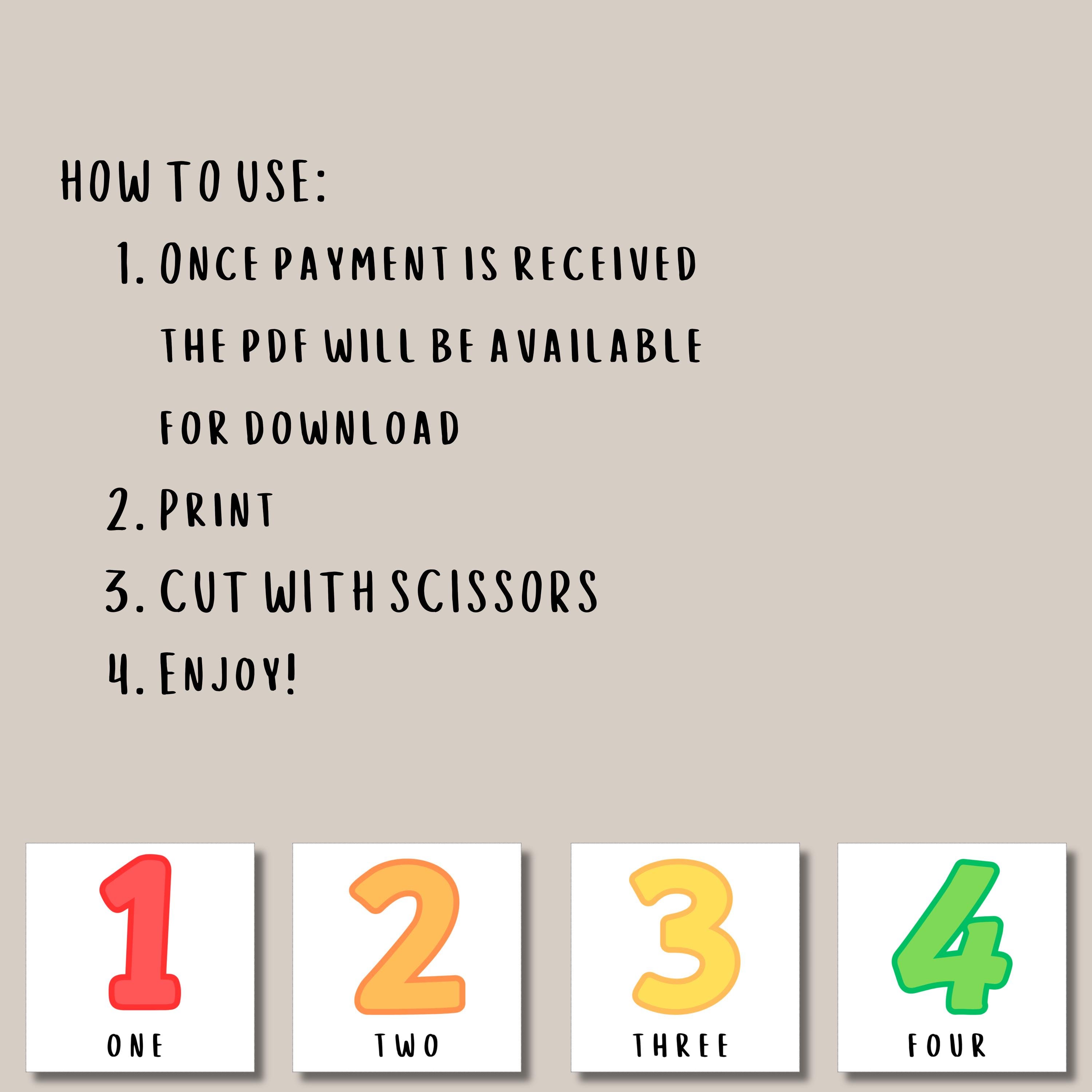 Number Flashcards for Toddlers and Children, Number Cards for Kids ...