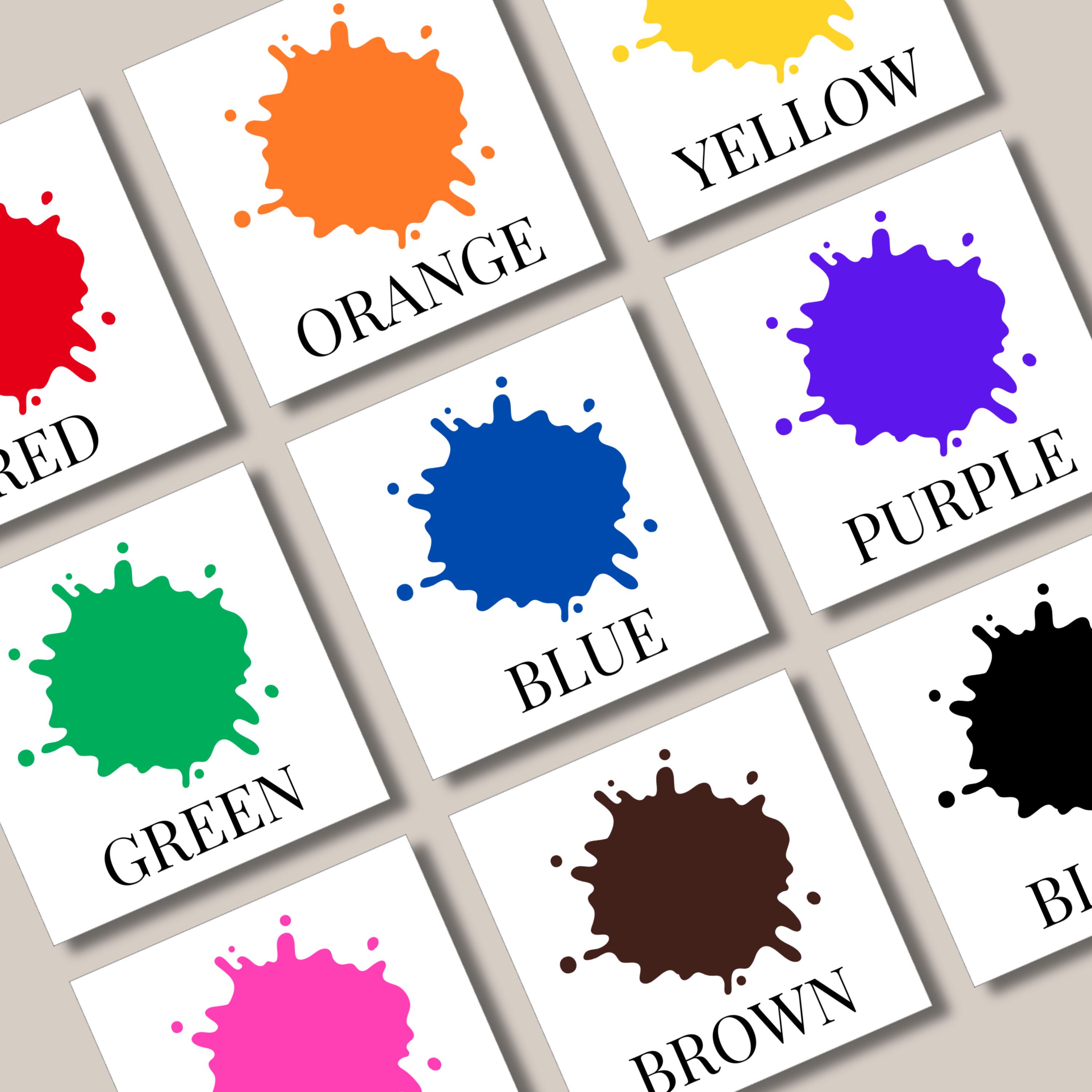 Color Flashcards for Toddlers and Children, Color Cards for Kids ...