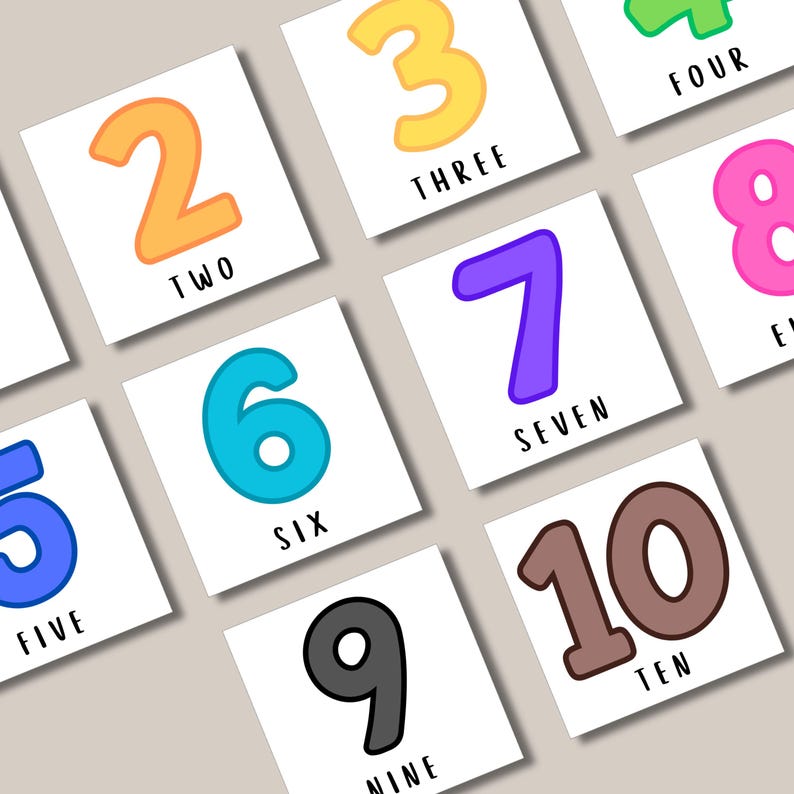 Number Flashcards for Toddlers and Children, Number Cards for Kids ...