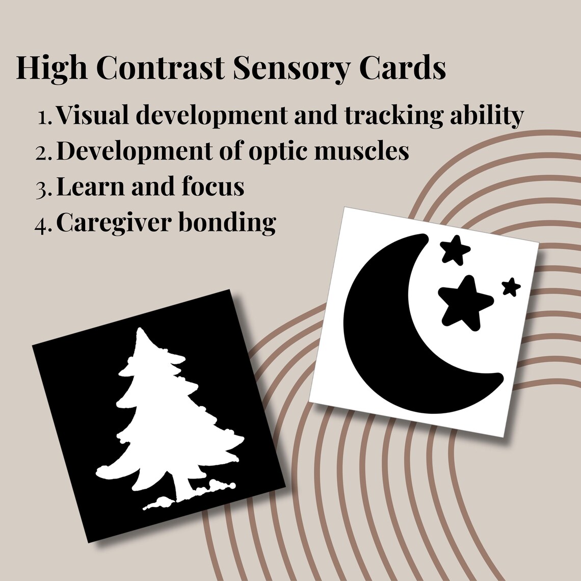 40 High Contrast Nature Sensory Cards for Babies and Infants, Black and ...