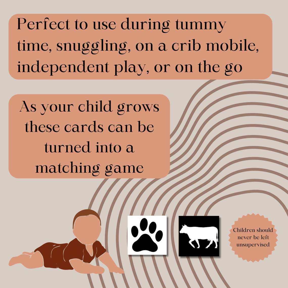 40 High Contrast Animal Sensory Cards for Babies and Infants, Black and ...