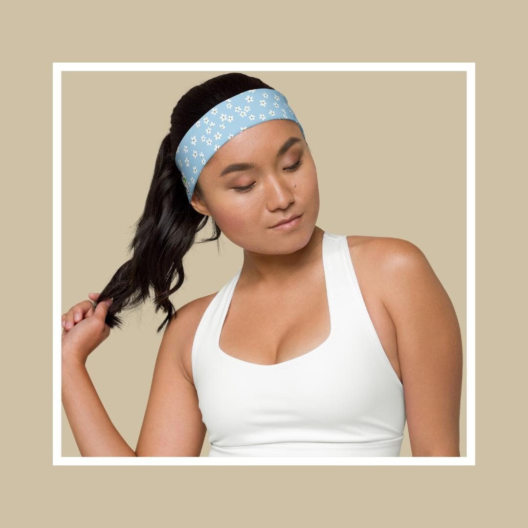 Pickleball Headband Blue Floral Doubles Outfits Advanced Player Gear - Etsy