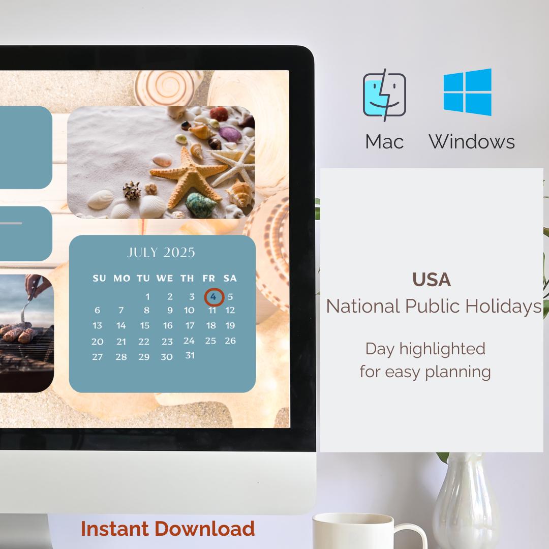 2025 Desktop Organizer Wallpaper Set for Mac and Windows, Desktop ...
