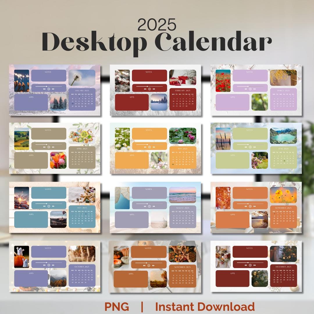2025 Desktop Organizer Wallpaper Set for Mac and Windows, Desktop ...