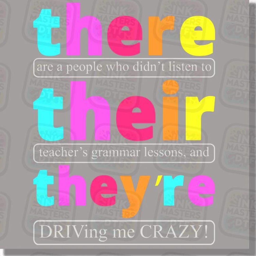 There Their They're DTF Transfers DTF Prints - Etsy