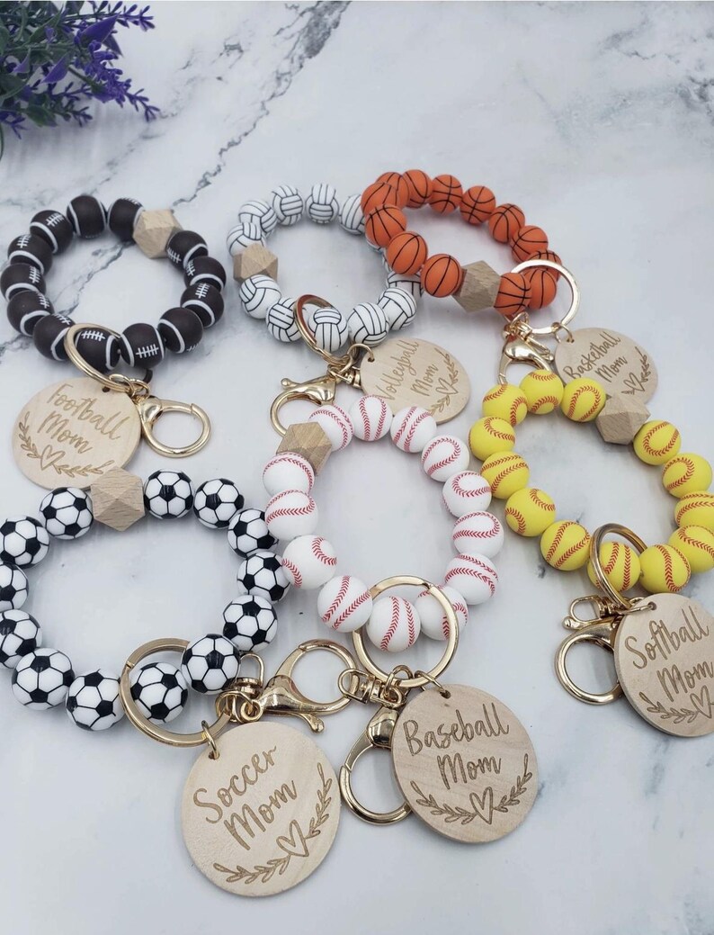 Sports Mom Wristlet; Football, Basketball, Baseball, Soccer; Silicon ...