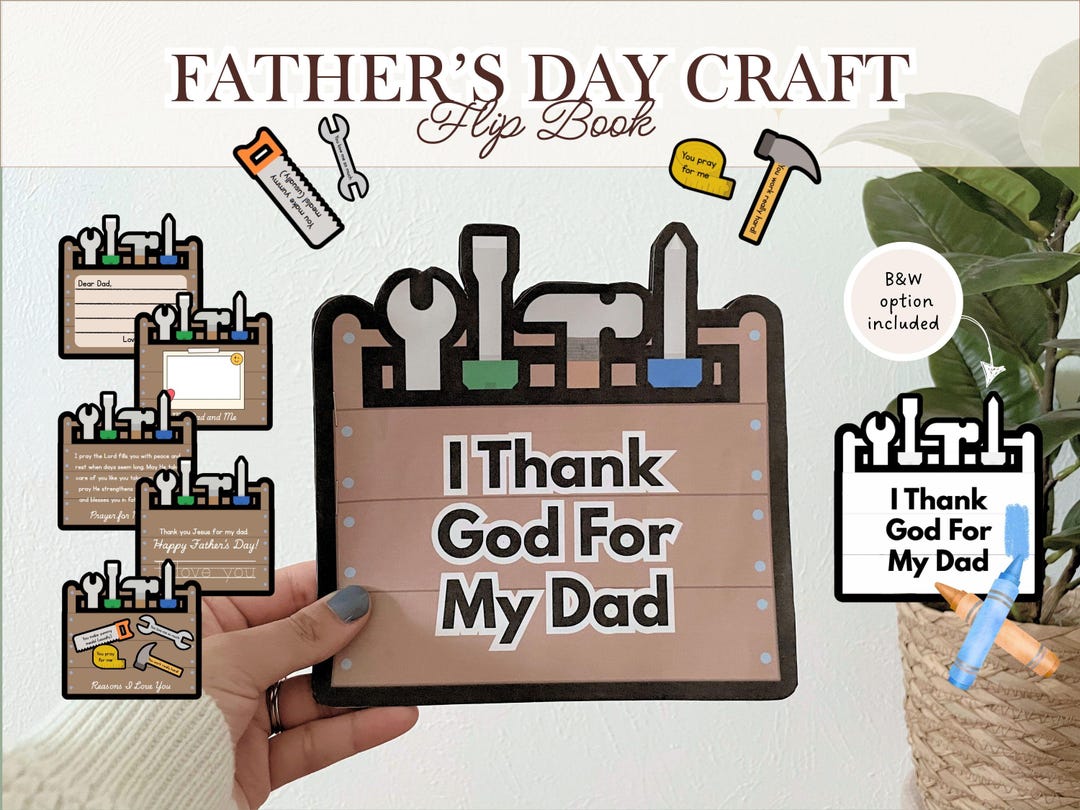 Father's Day Toolbox Craft Flip Book | Christian Faith | Kids | Church ...