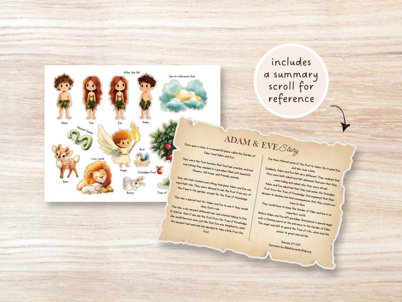 Adam & Eve Paper Doll Scene Activity | Christian Faith | Kids ...