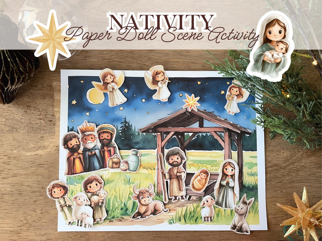 Nativity Christmas Paper Doll Scene Activity | Christian Faith | Kids ...