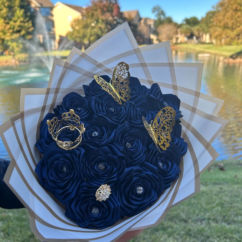 Blue Flower Bouquet - Etsy