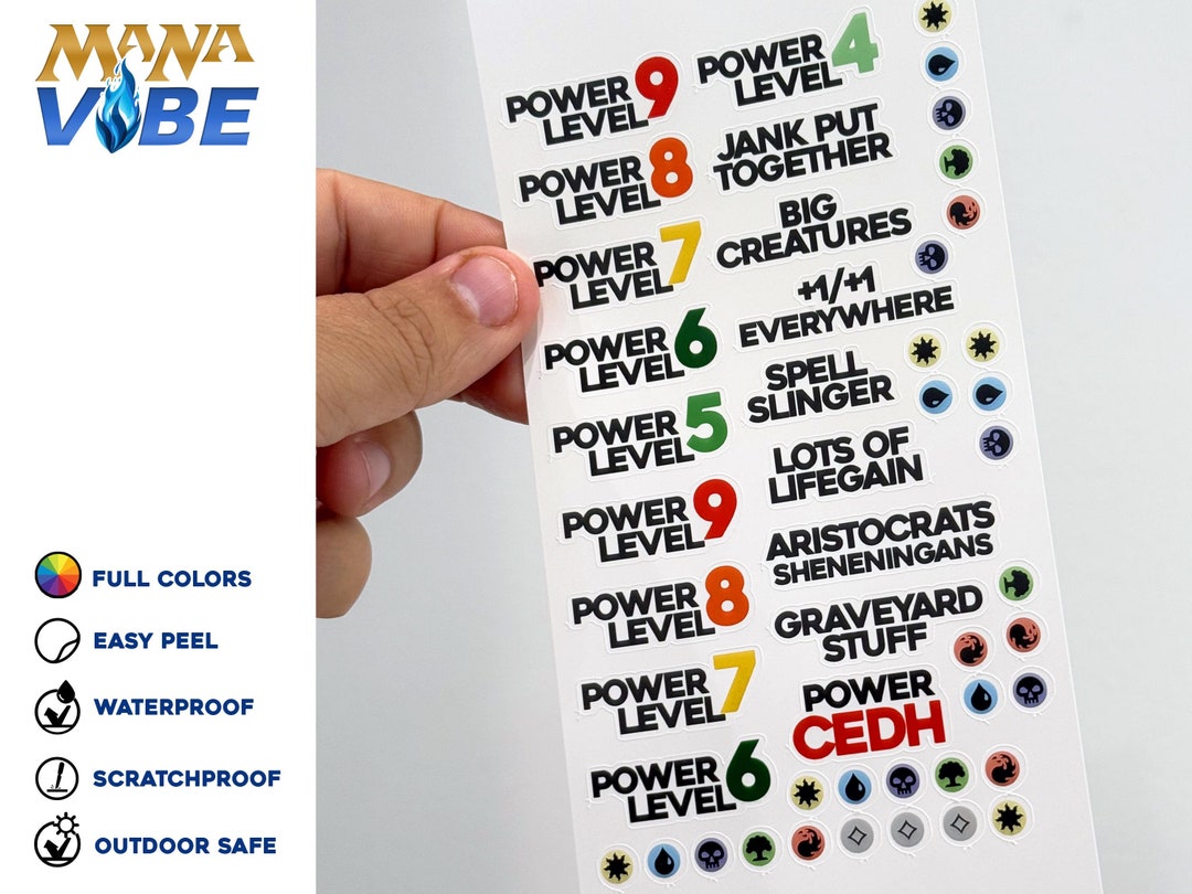 MTG Stickers Deckbox Labeling Power Level and Color Mana Symbol - Etsy