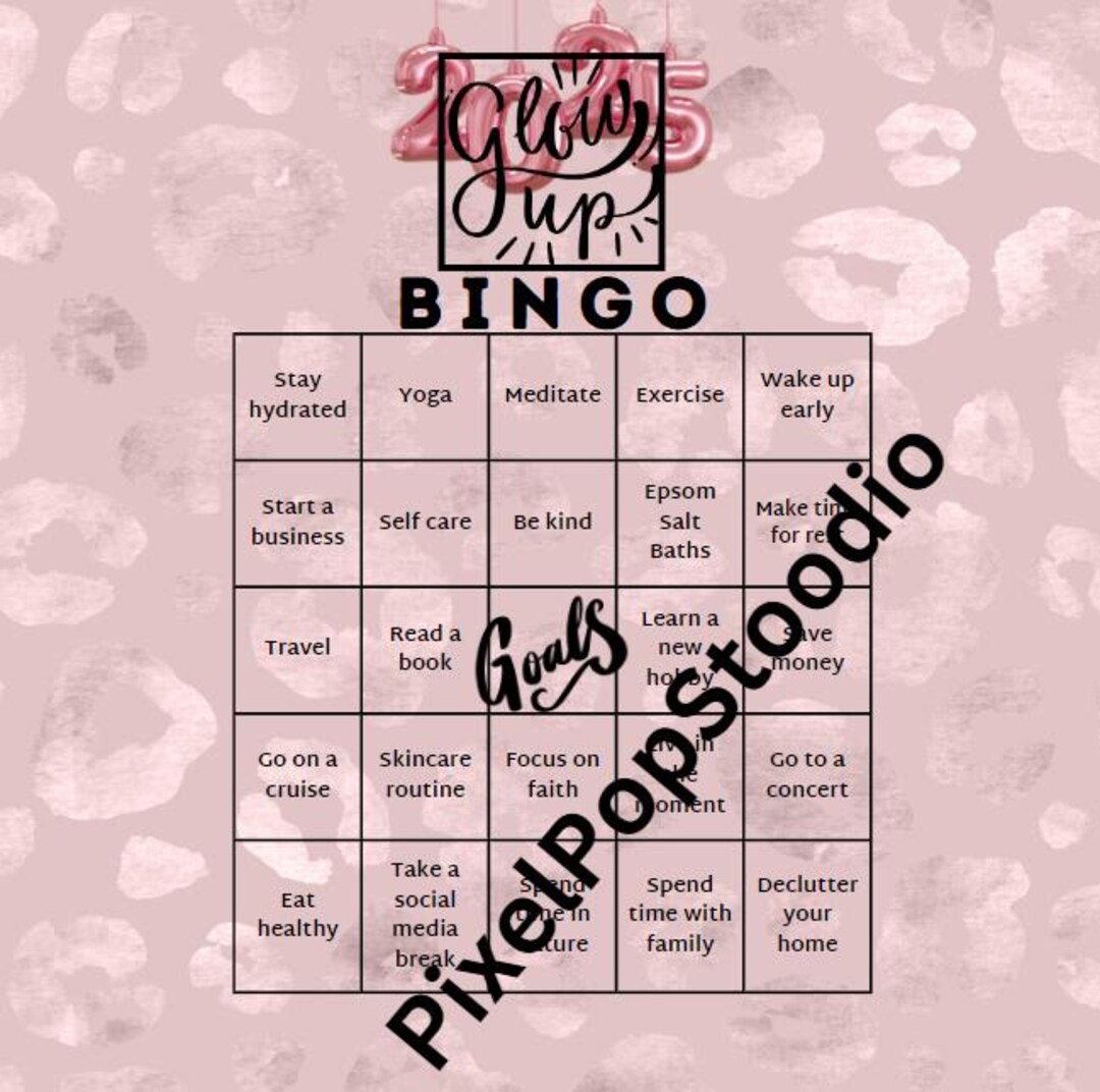 2025 Glow up Bingo Card – Goal Setting & Self-care Digital Download ...