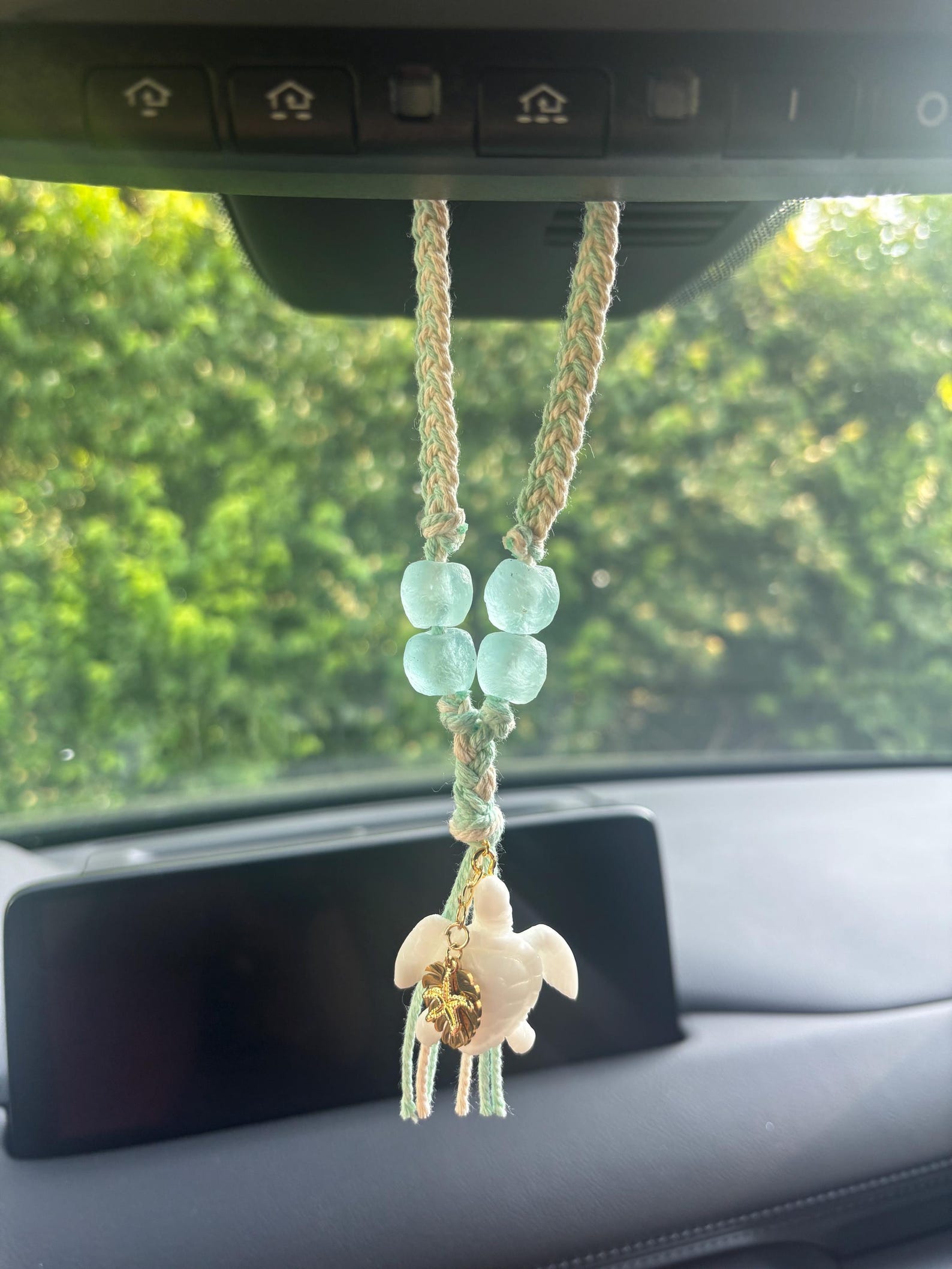 Sea Turtle Car Charm, Summer Car Accessories, Car Mirror Charm, Beach ...