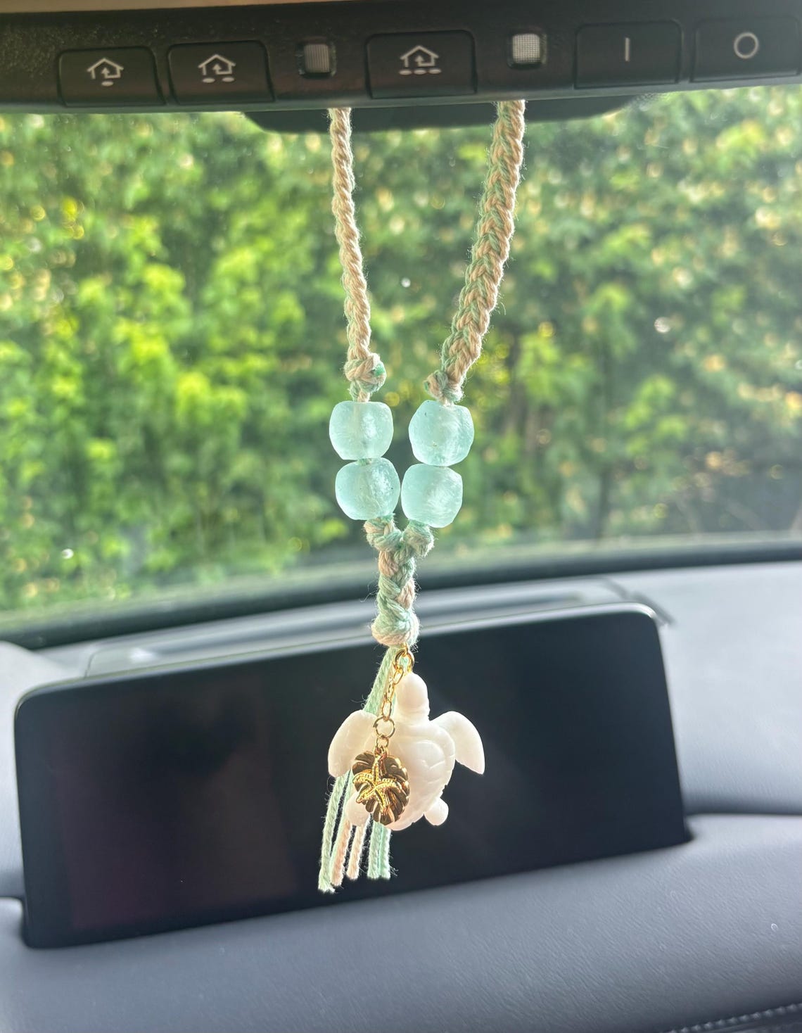 Sea Turtle Car Charm, Summer Car Accessories, Car Mirror Charm, Beach ...