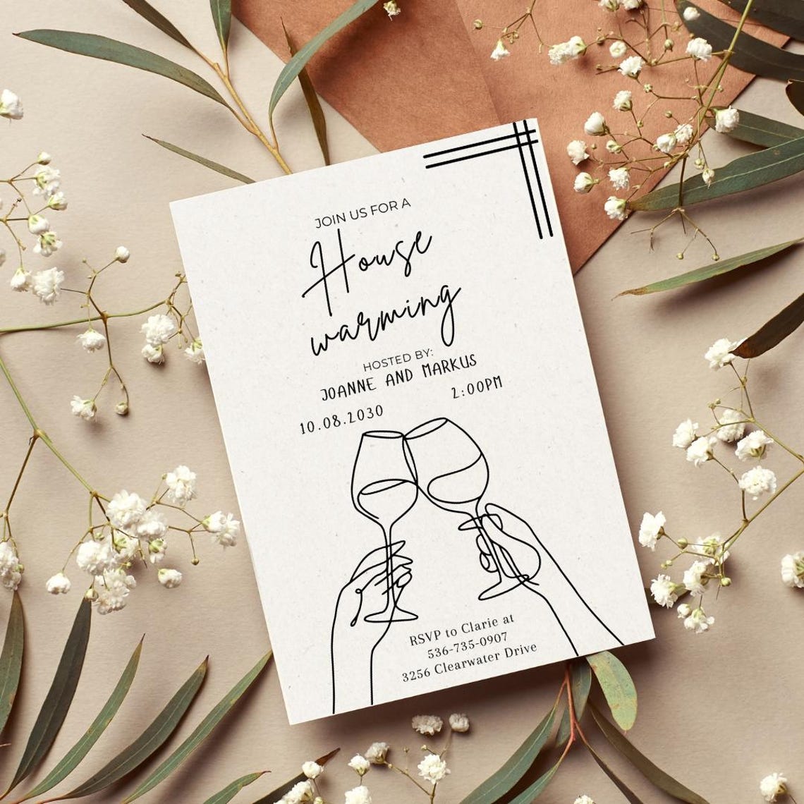 Editable House Warming Invitation, House Warming Party, Modern ...