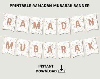 Printable Ramadan Mubarak Banner | Ramadan Decoration | Islamic Decor ...