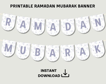 Printable Ramadan Mubarak Banner | Ramadan Decoration | Islamic Decor ...