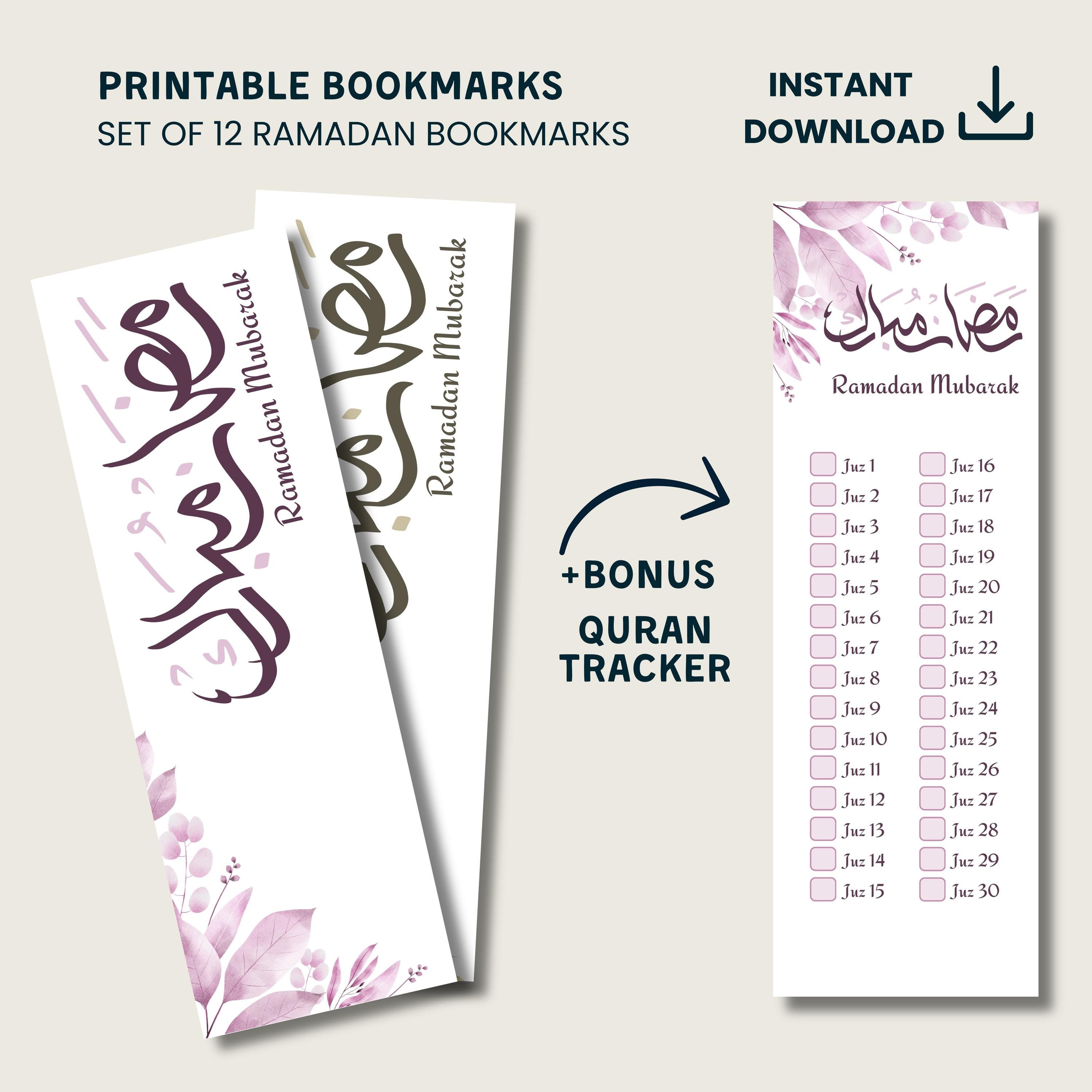 12 Printable Ramadan Bookmark Set | Islamic Bookmark | Ramadan Bookmark ...